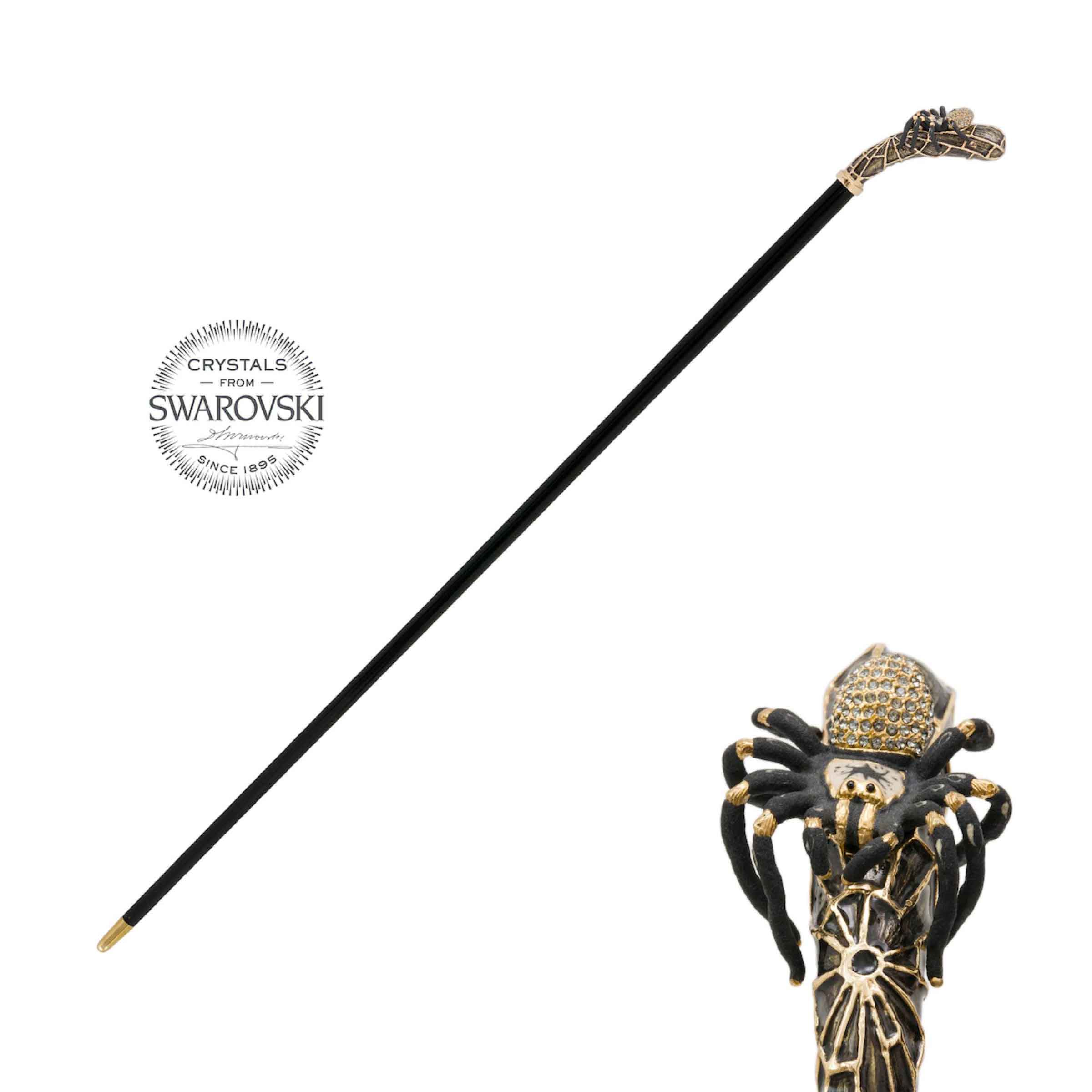 Cane TARANTULA with Enameled Brass and Swarovski® Crystal Handle by ...