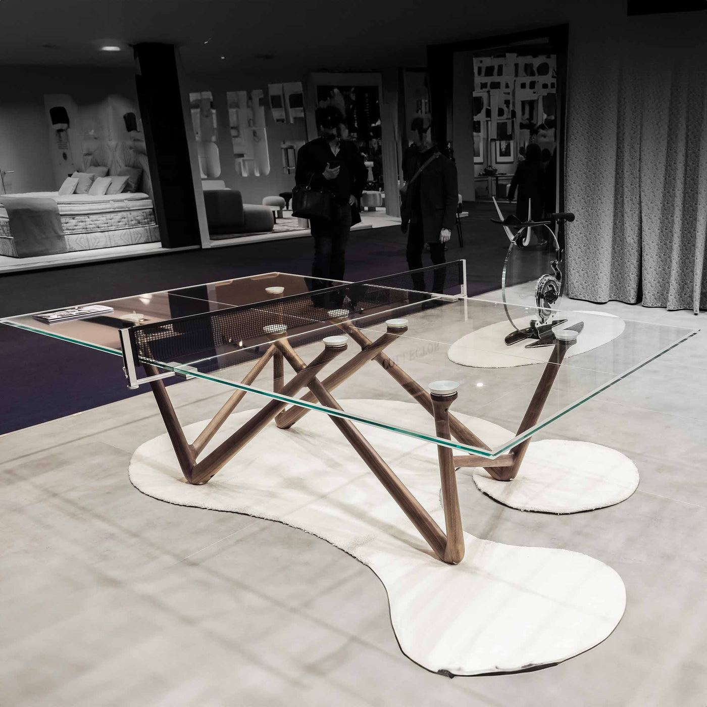 Glass Tennis Table EFFETTO 71 by Adriano Design for Teckell - Design Italy