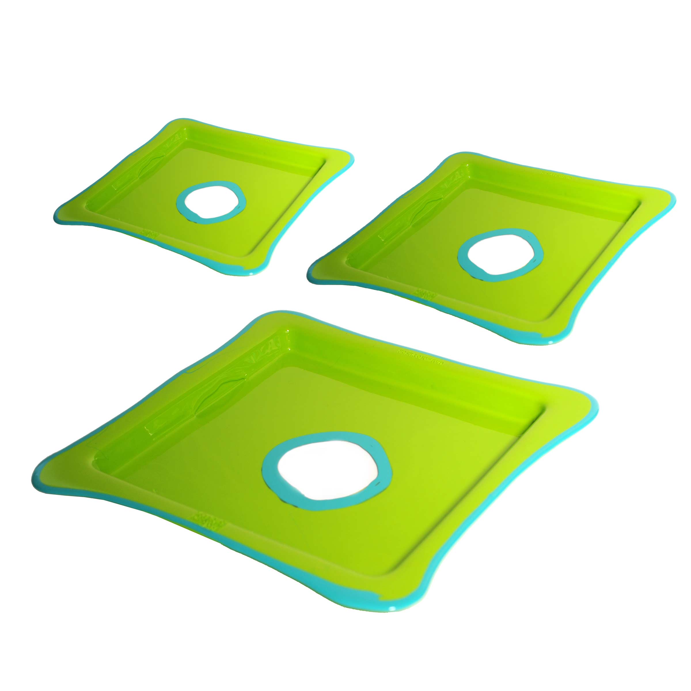 Resin Square Tray TRY-TRAY Green Set of Three by Gaetano Pesce for Fish ...