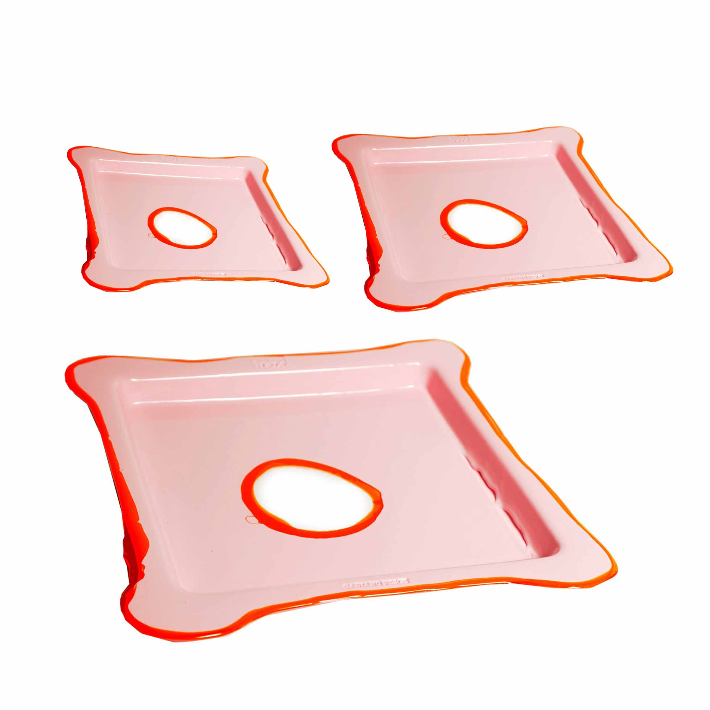 Resin Square Tray TRY-TRAY Pink Set of Three by Gaetano Pesce for Fish ...