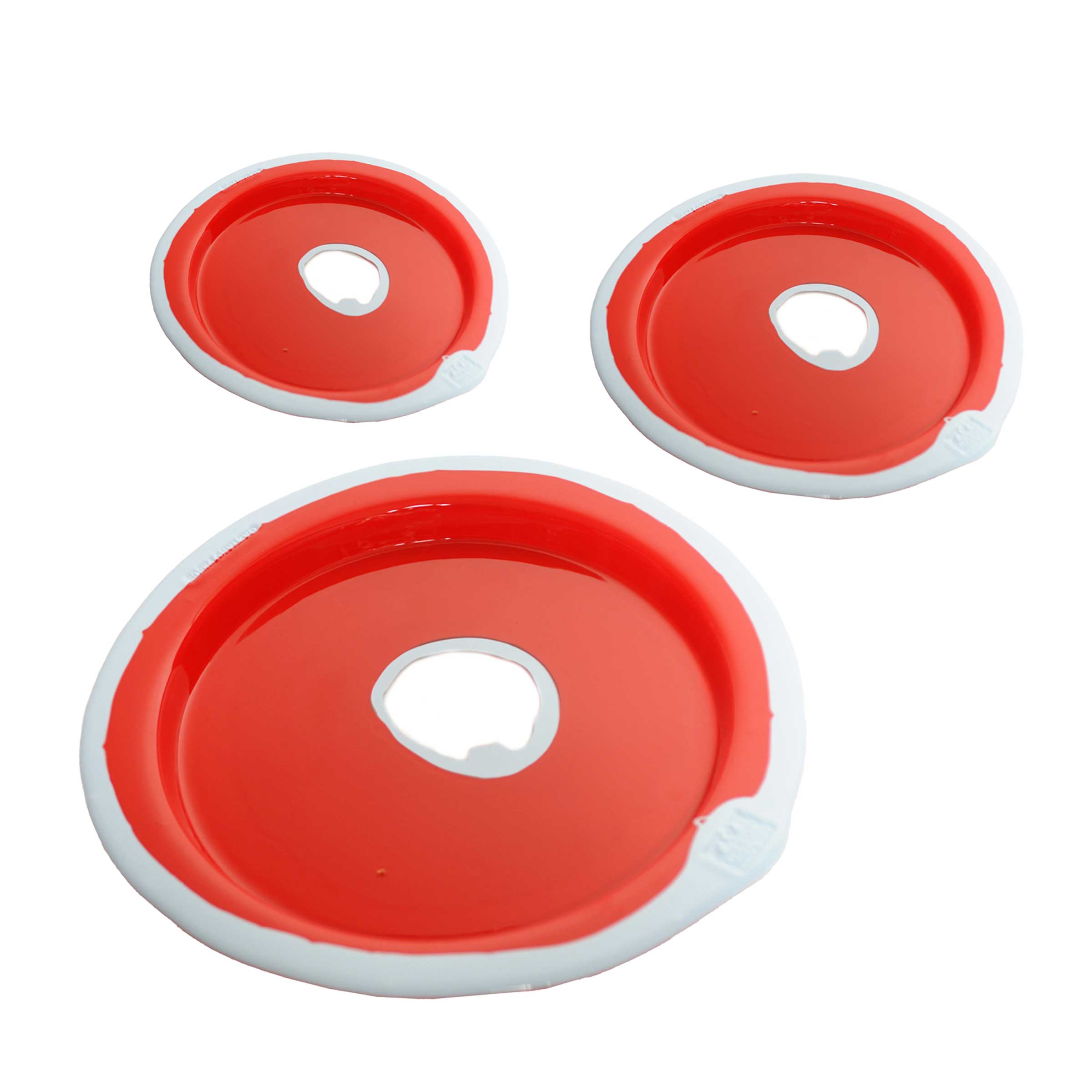 Resin Round Tray TRY-TRAY Red Set of Three by Gaetano Pesce for Fish ...