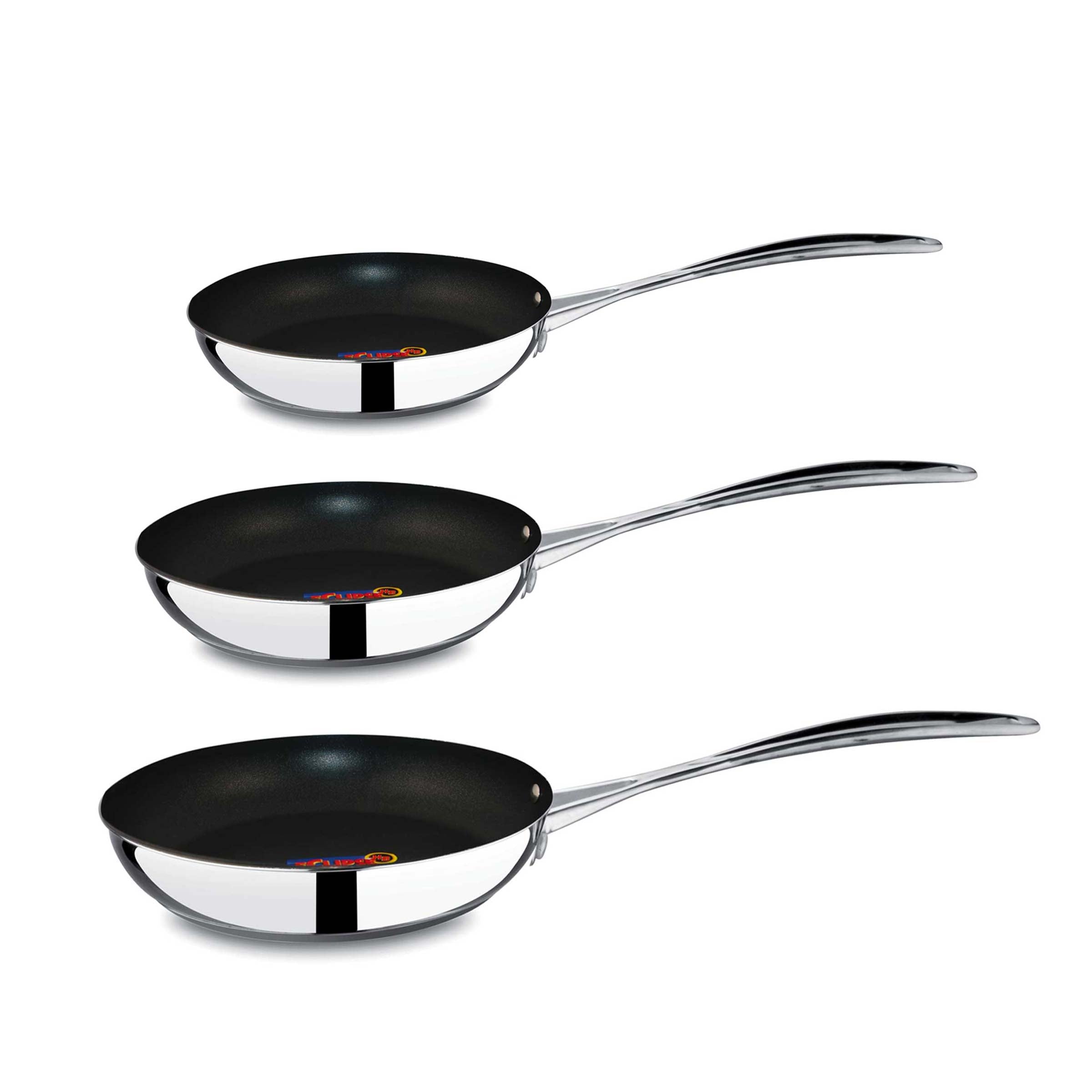 Stainless Steel Pan FRYING PAN GLAMOUR STONE Set of Three by Mepra ...