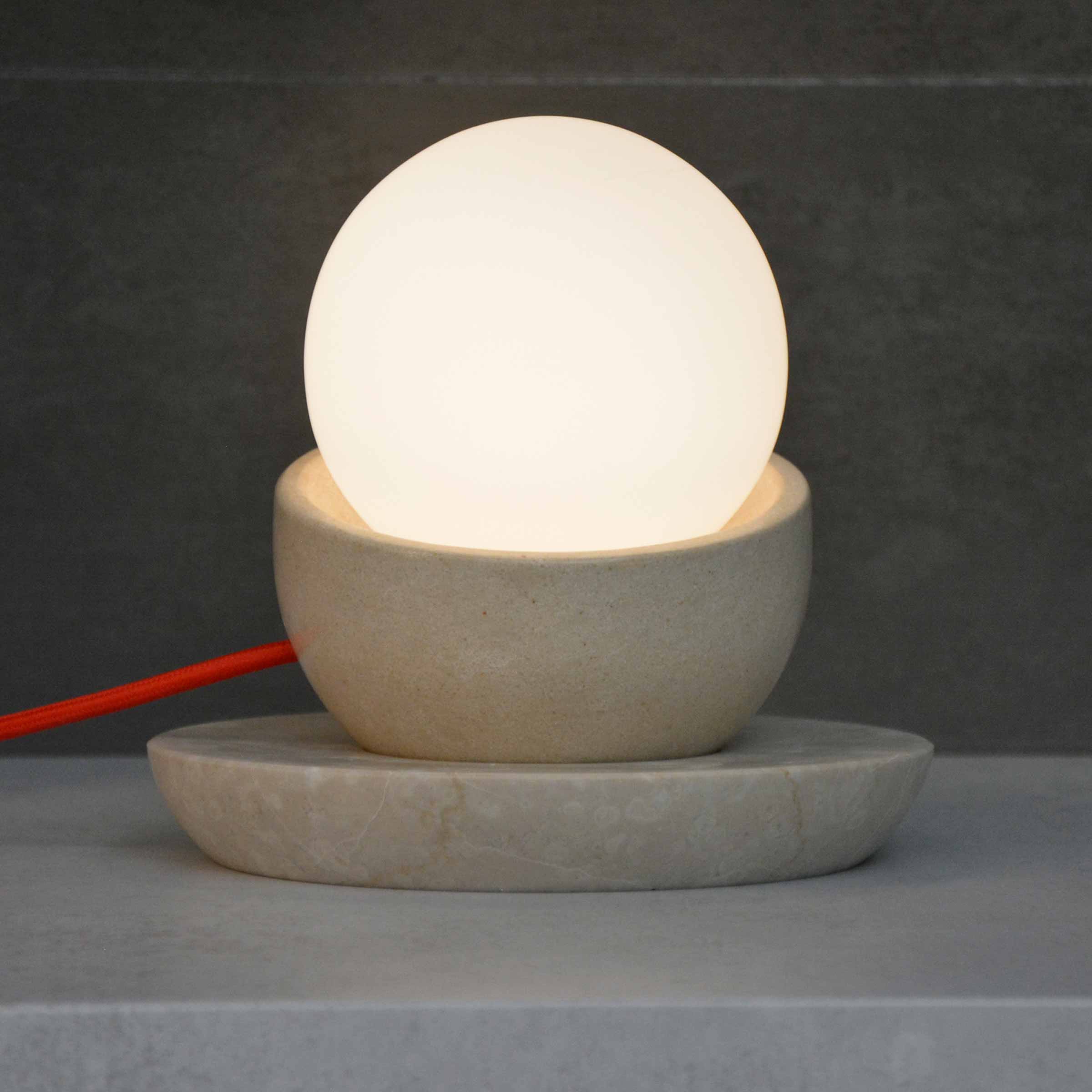 Stone Table Lamp LUNA by Hi.Project for Brillamenti. Shop on Design Italy