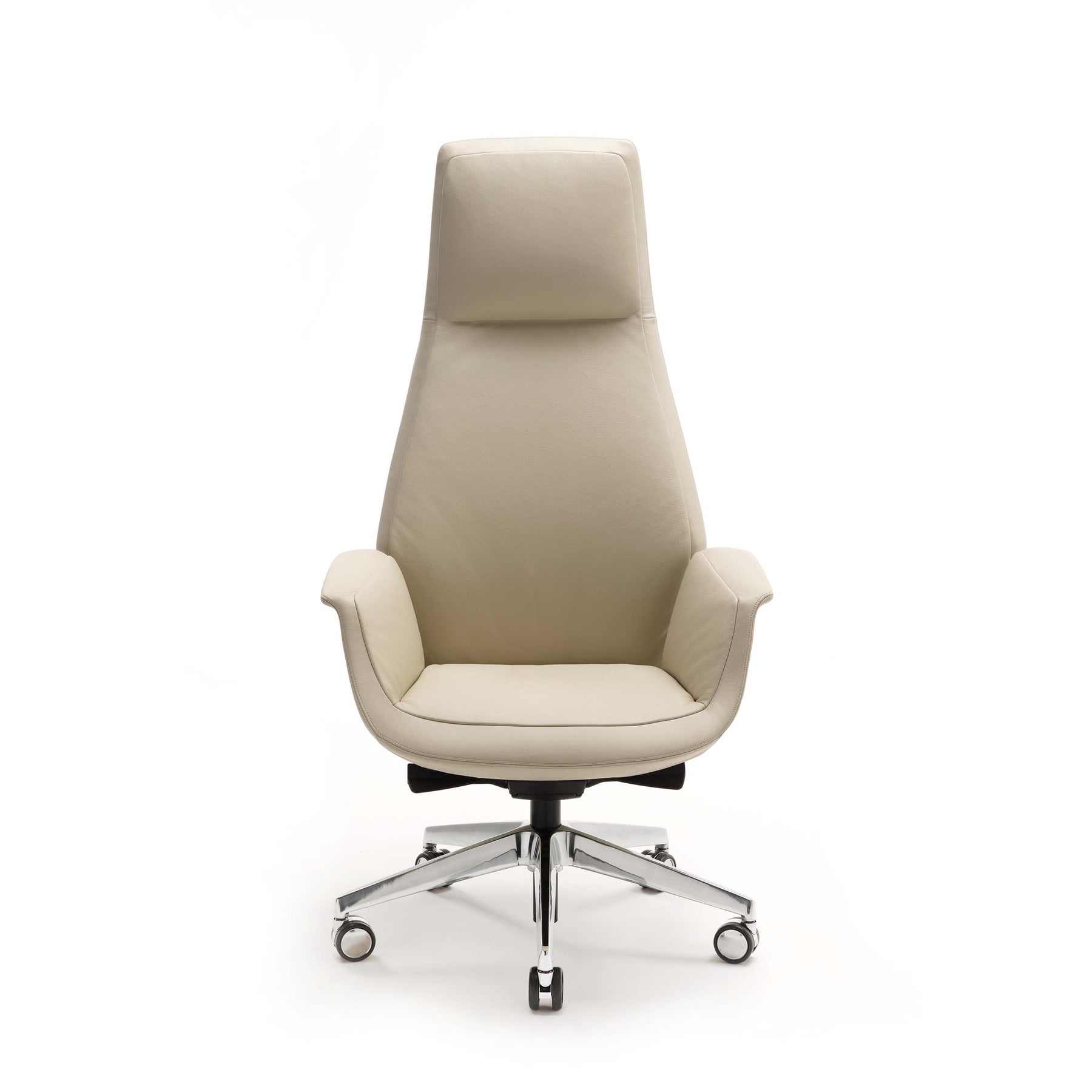 Leather High Back Swivel Chair with Wheels DOWNTOWN PRESIDENT by Jean ...