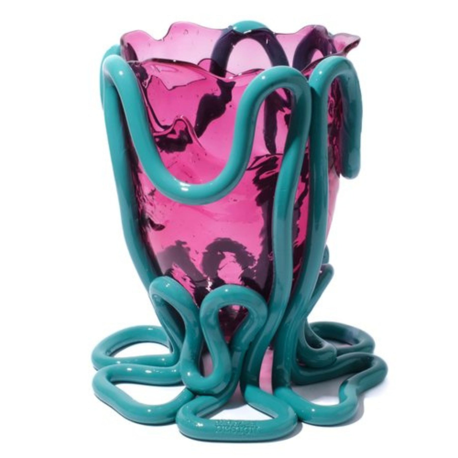 Resin Vase INDIAN SUMMER Clear Light Fuchsia and Matt Ocean by Gaetano ...