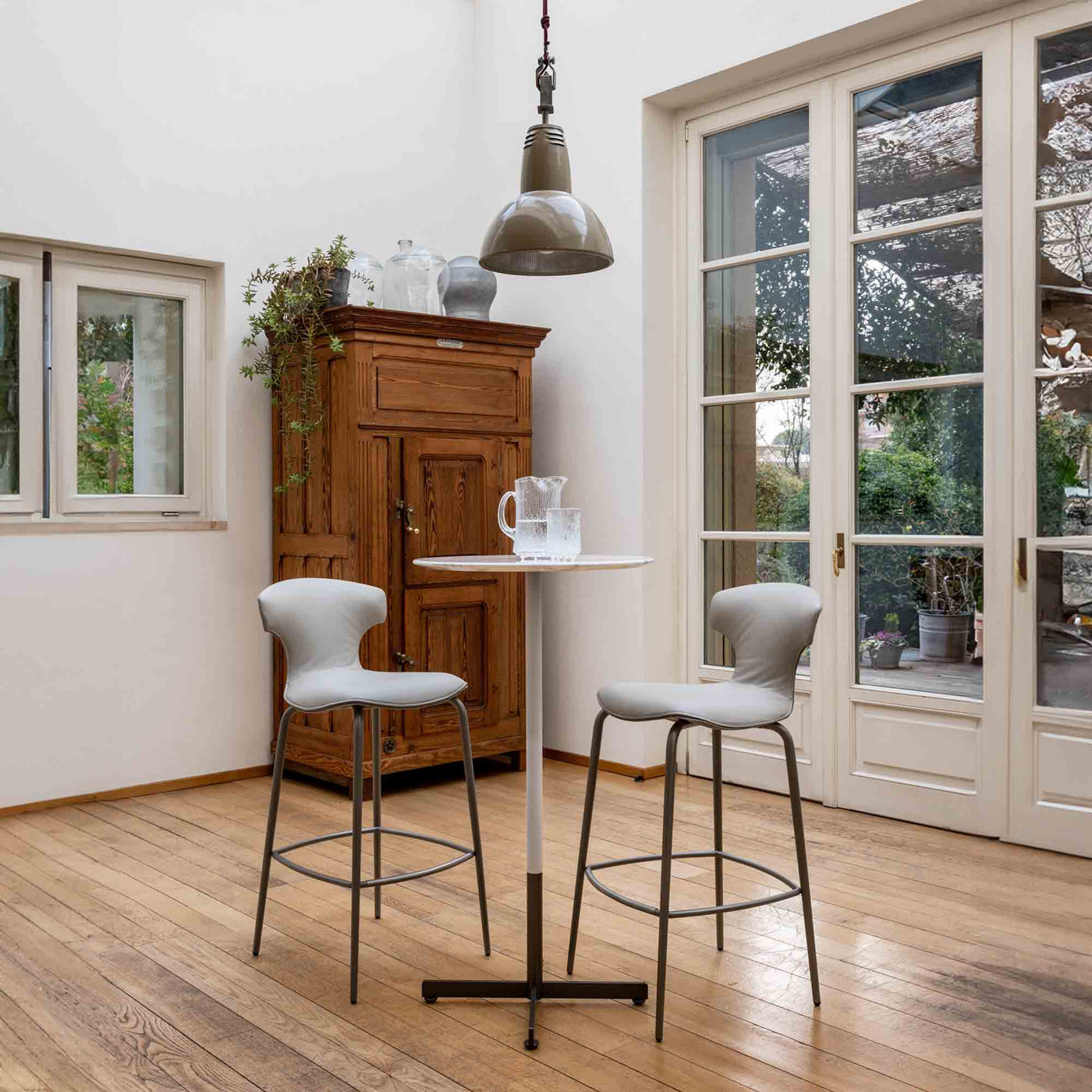 Leather Bar Stool MONTERA MAS by Roberto Lazzeroni for Poltrona Frau ...