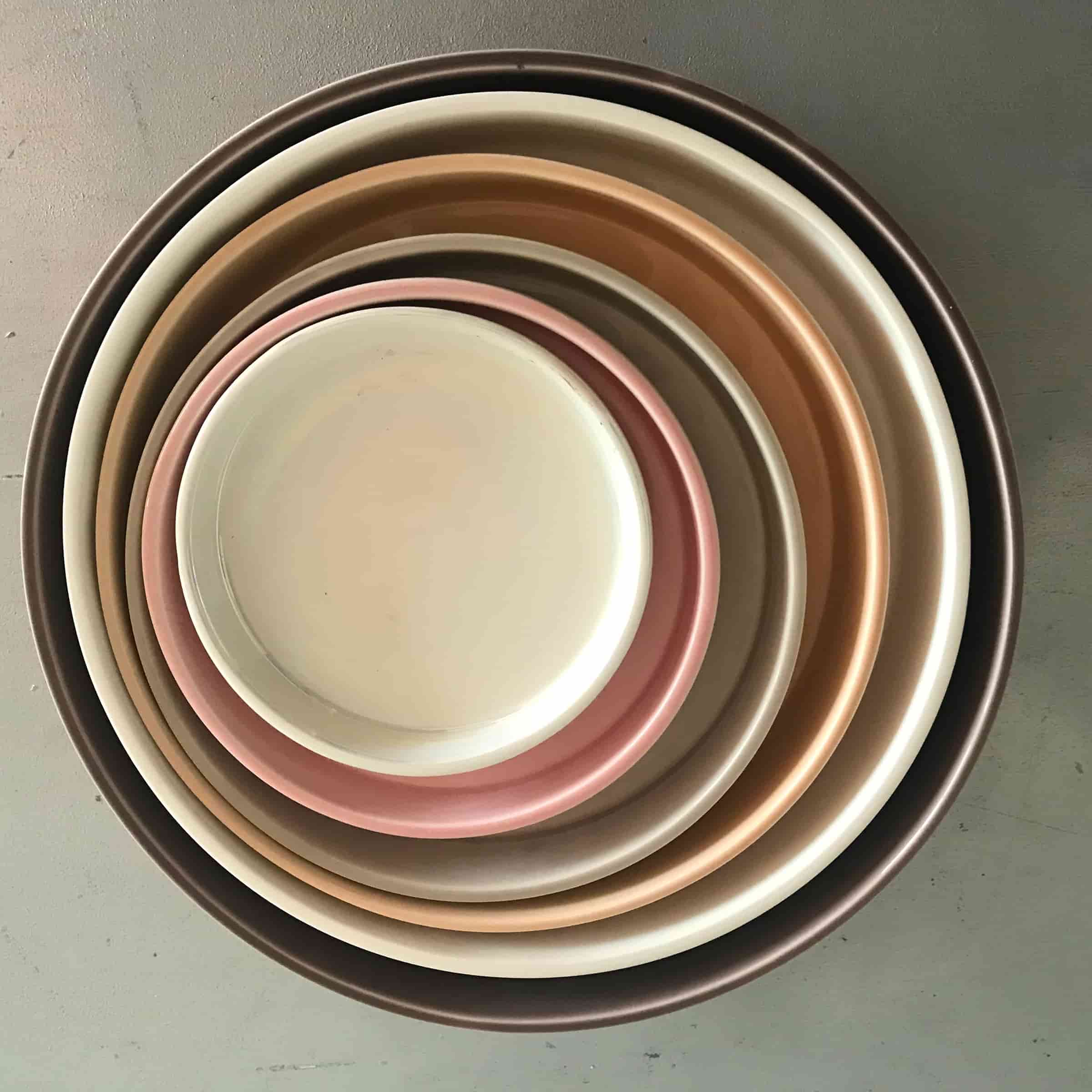 Ceramic Concentric Platters LA CERCHIA - CIRCONVALLAZIONE Set of Six b ...