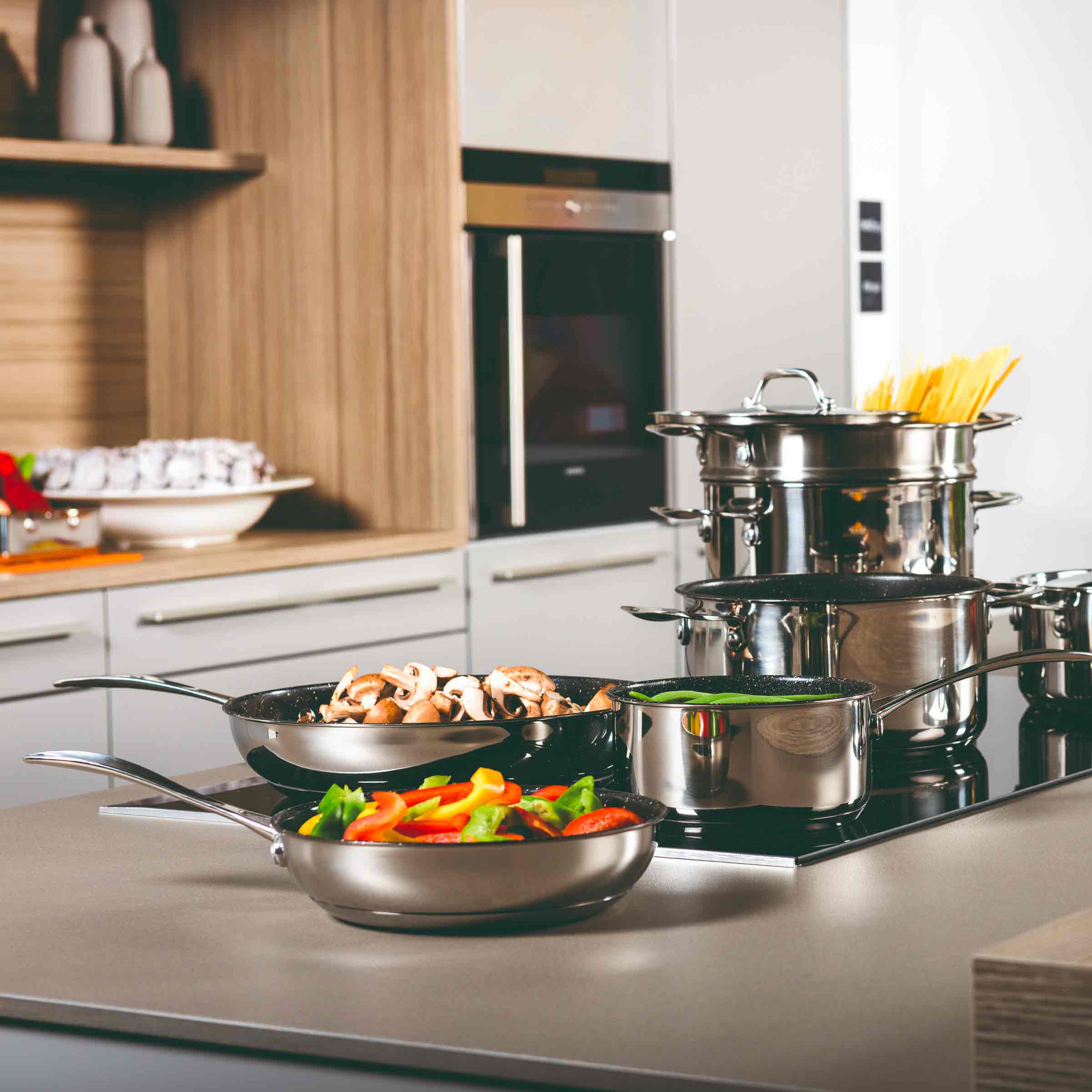 Stainless Steel Pan CASSEROLE GLAMOUR STONE Set of Three by Mepra. Shop ...