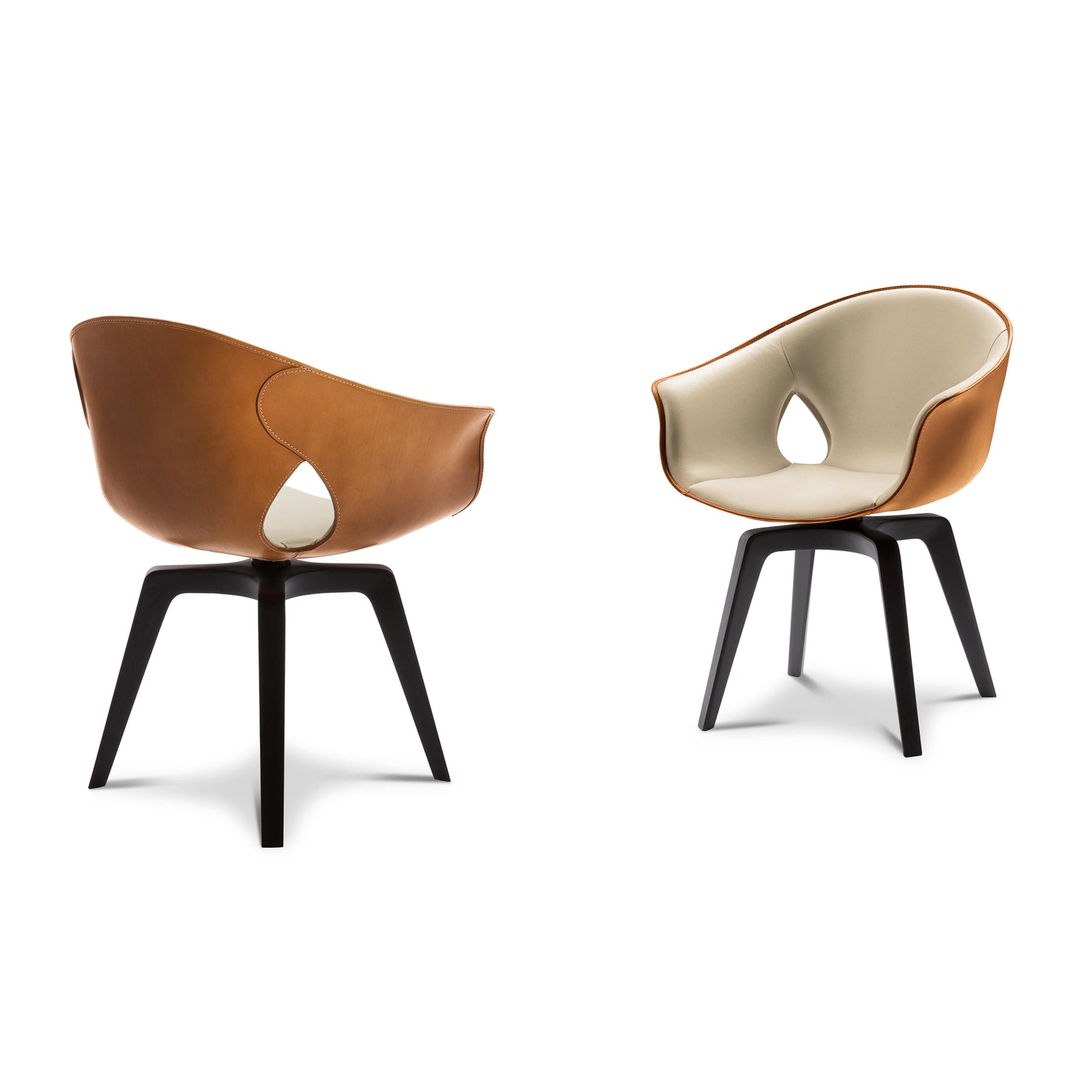 Leather Swivel Chair GINGER by Roberto Lazzeroni for Poltrona Frau ...