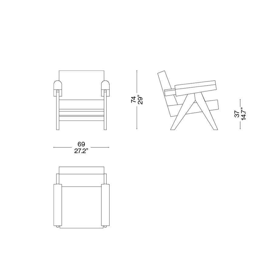 Leather Armchair CAPITOL COMPLEX Hommage à Pierre Jeanneret by Cassina ...