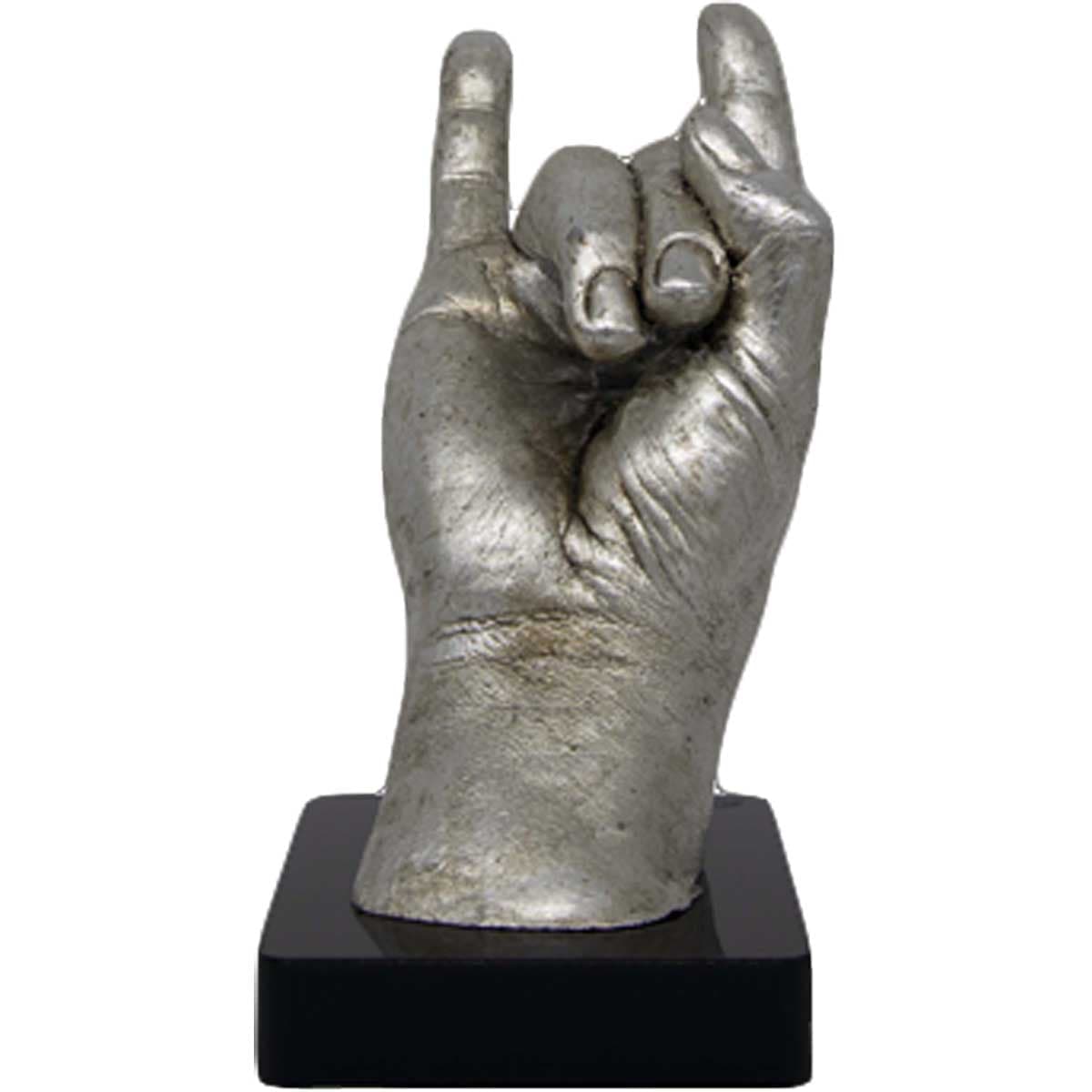 Resin Statue MANO CORNUTA Silver. Shop on Design Italy